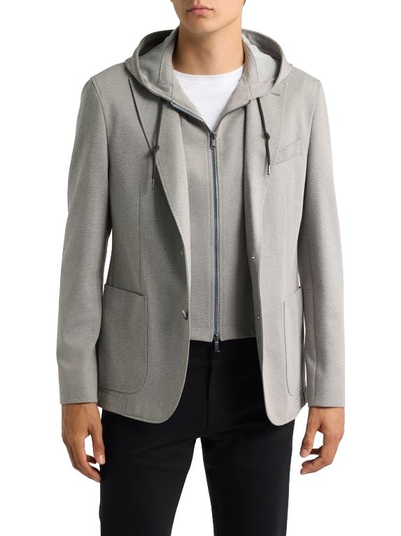 YOHJI YAMAMOTO Yohji Yamamoto Logo-Print Wool Hooded Jacket